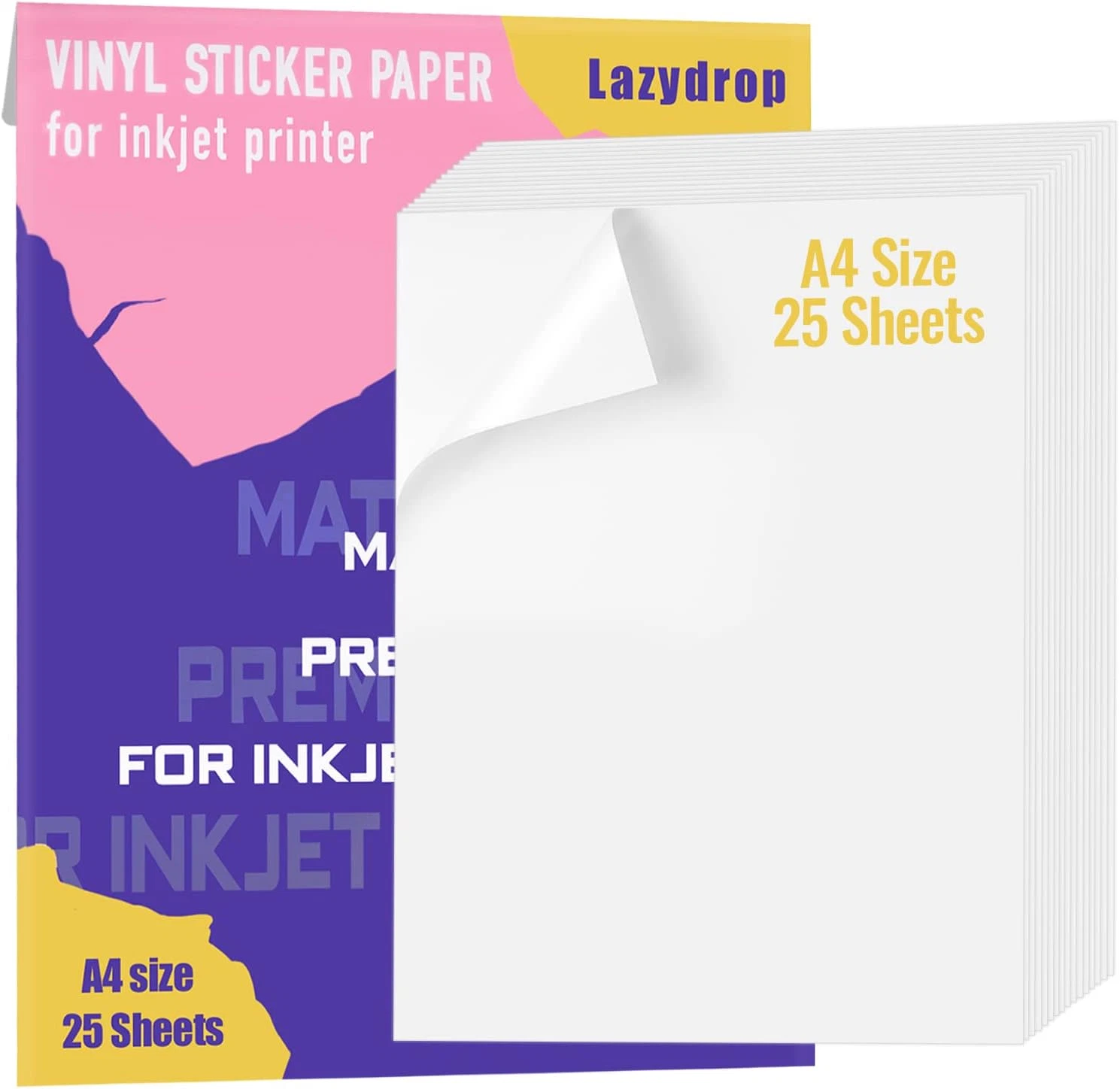 STAR- Premium Printable Vinyl Sticker Paper For Inkjet Printer - 25 ...