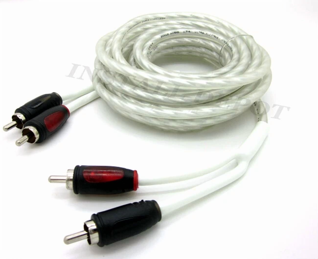 STAR- Premium White Marine 15' Feet Triple Shielded & Twisted Rca ...