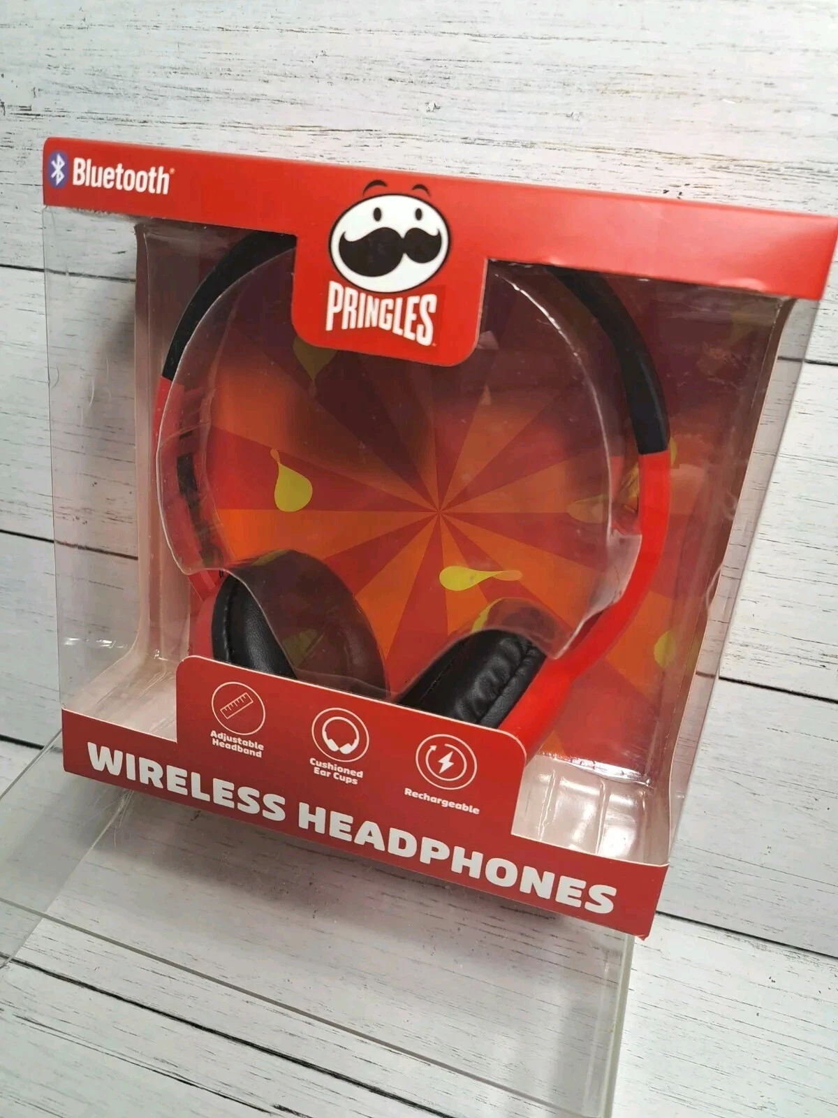 STAR- Pringles Wireless Bluetooth Adjustable Headphones W/Cushioned Ear ...