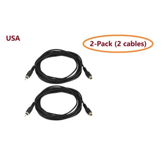 STAR- Ptc 2X 12Ft Rca Audio Cable Single Extension Composite Male To ...