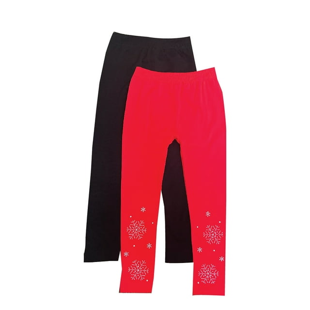 Star Ride Girls Seamless Fleece Lined Leggings, 2-Pack, Sizes 4-16 ...