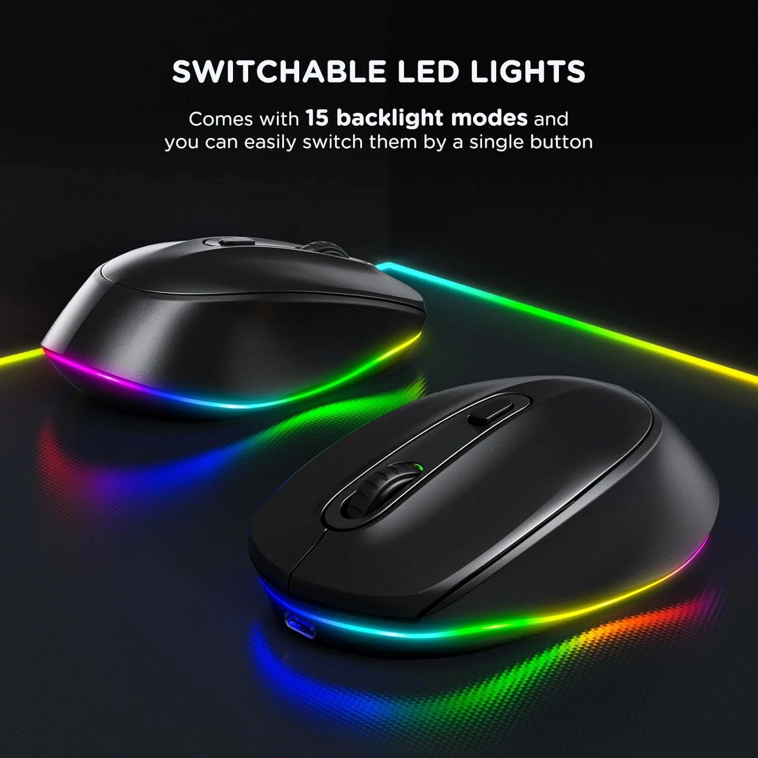 STAR- Rgb Backlit Wireless Mouse For Laptop, Small Cordless Mice For ...