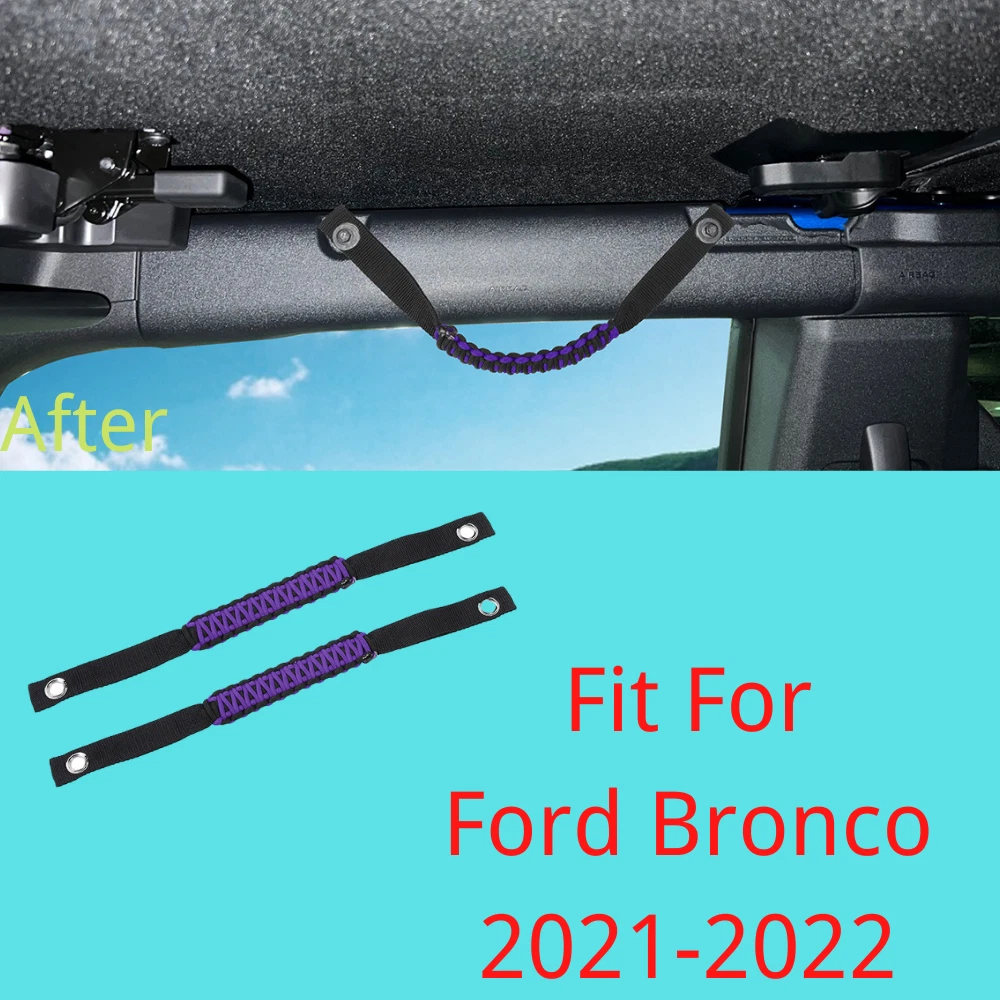 STAR- Roof Roll Bar Side Grab Handles Kit For Ford Bronco Accessories ...