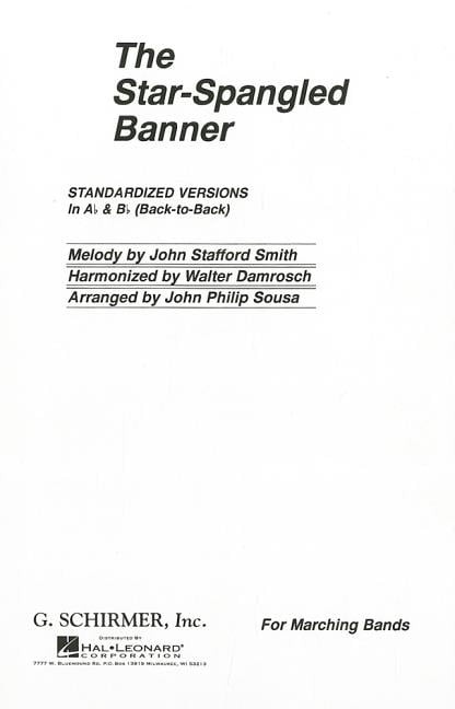STAR SPANGLED BANNER CONCERT BAND (A FLAT OR B FLAT) SCORE/PARTS ...