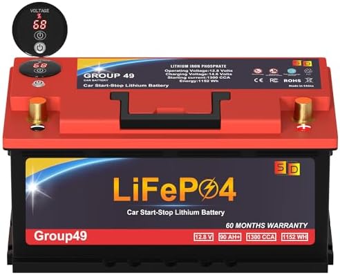 STAR-STOP Lithium-ion Car Battery, BCI GROUP 49 12.8V 100Ah 1300CCA ...