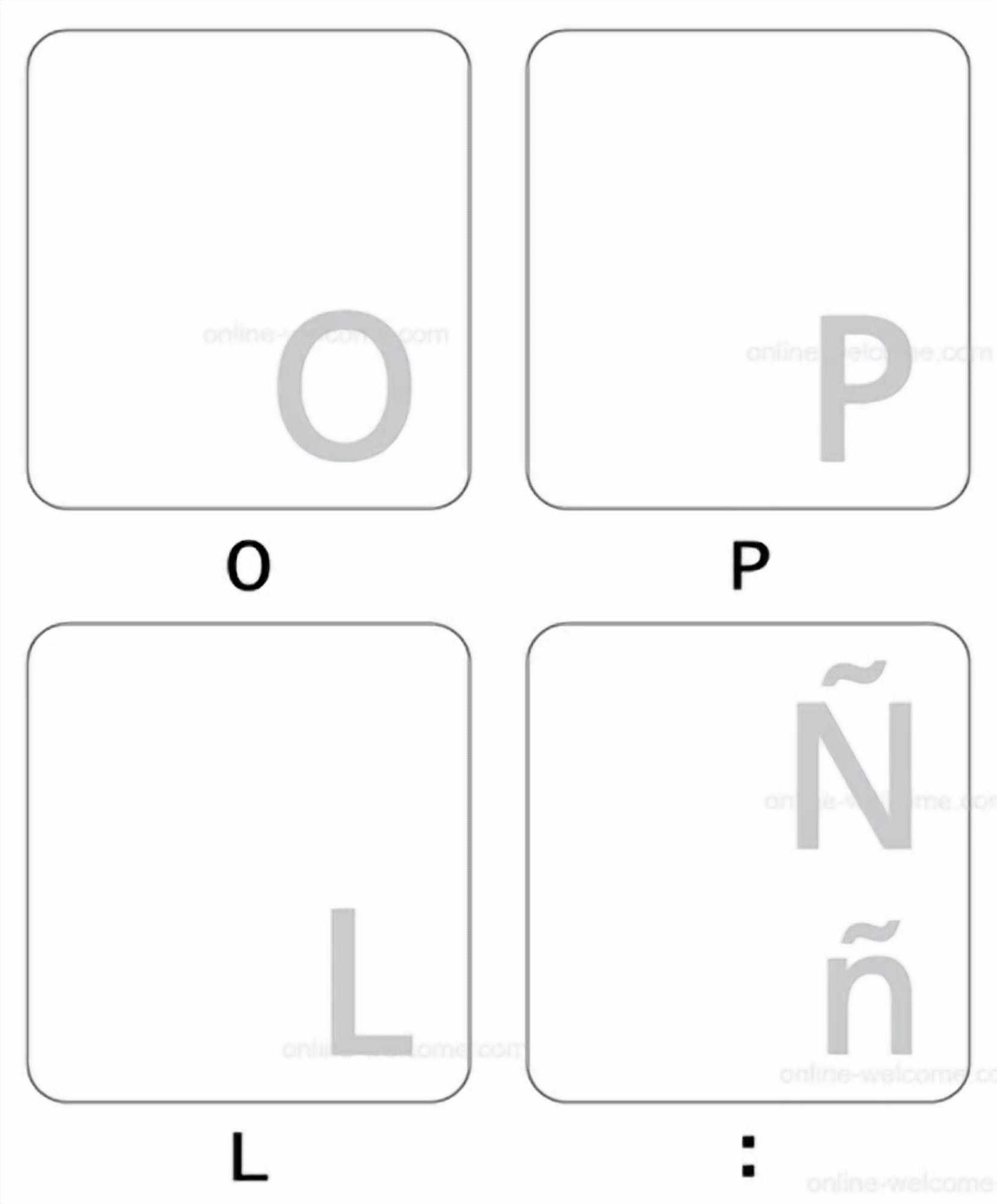 STAR- Spanish Transparent Stickers For Keyboards White Letters Online ...