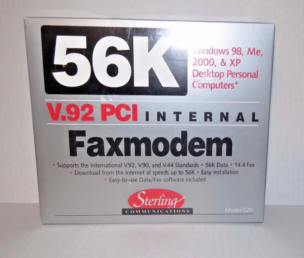 STAR- Sterling Model S20 56K Faxmodem V.92 Pci Internal New In Sealed ...