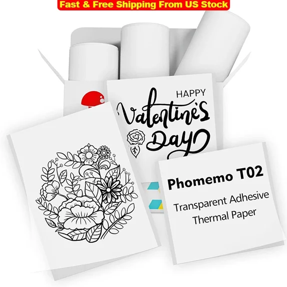 STAR- Transparent Adhesive Thermal Paper Sticker Paper Printer Label ...