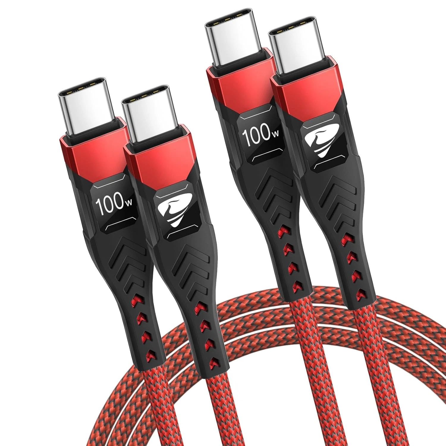 STAR- Usb C To C Cable 100W, Usbc [6Ft/2 Pack] 5A Type C 6Ft+6Ft, Red ...
