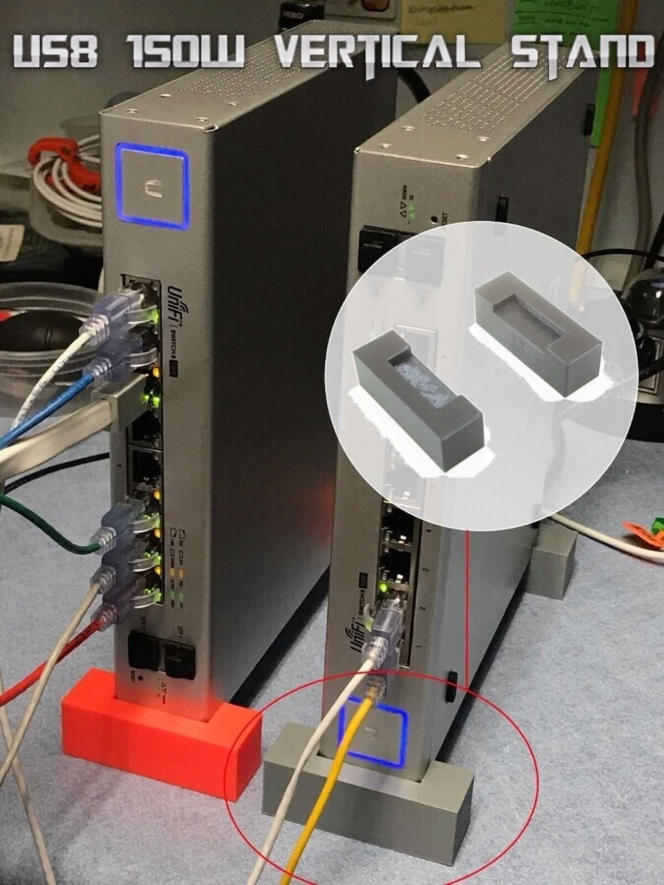 STAR- Vertical Stand For Unifi Network Switch 8 Poe Usw-8 8 Port 150W ...