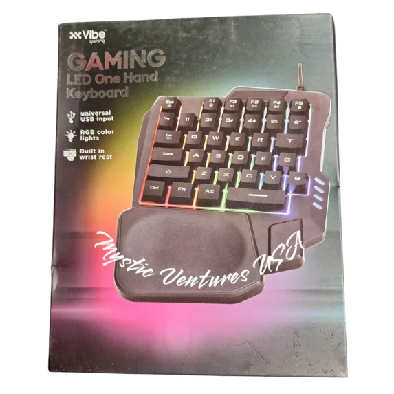 STAR- Vibe Gaming Led One Hand Keyboard Lighted Rgb - With Wrist Rest ...
