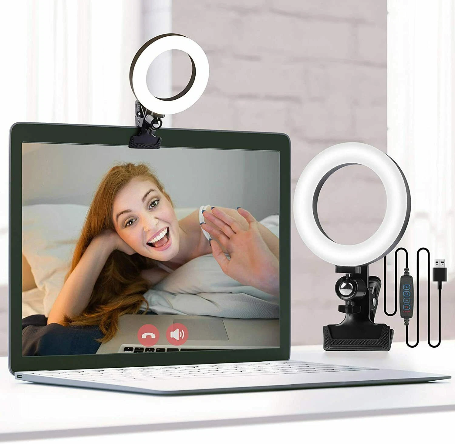STAR- Video Conference Lighting Kit, Led Ring Light W Clip Clamp Mount ...
