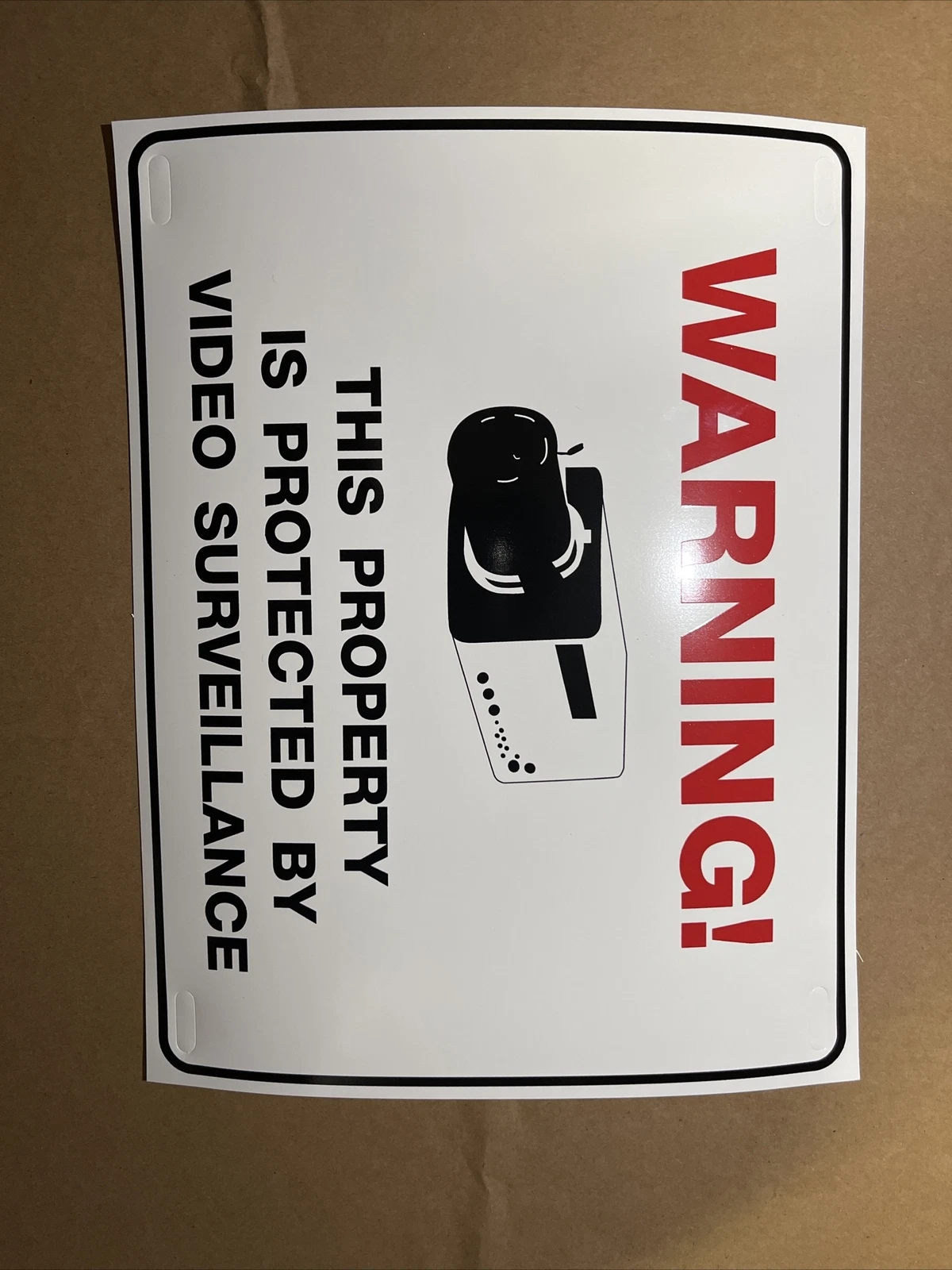 STAR- Vinyl Security Camera Warning Signs, (4) Vinyl Signs & Free ...