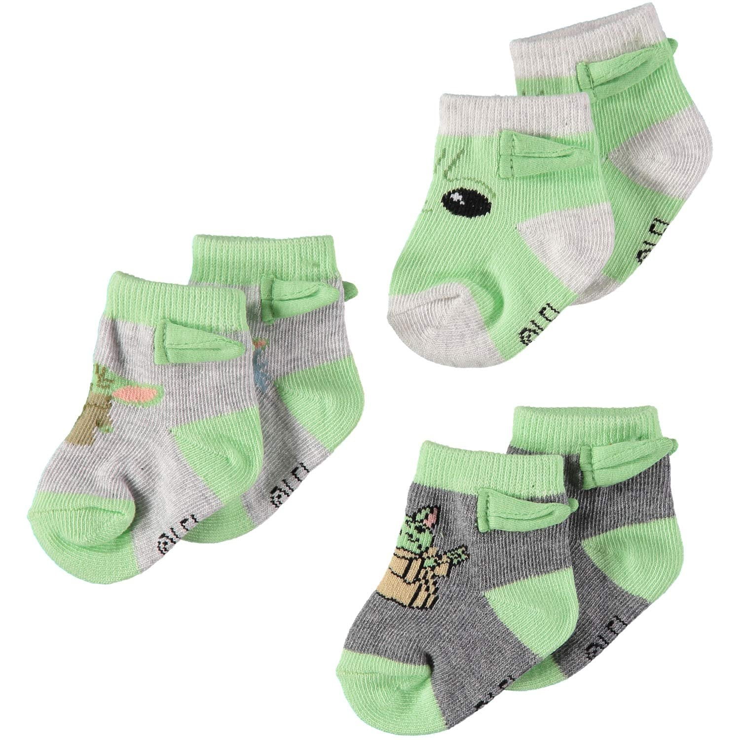 Star Wars, Baby Boys Mandalorian Booties, 3-Pack, Baby Yoda Socks ...