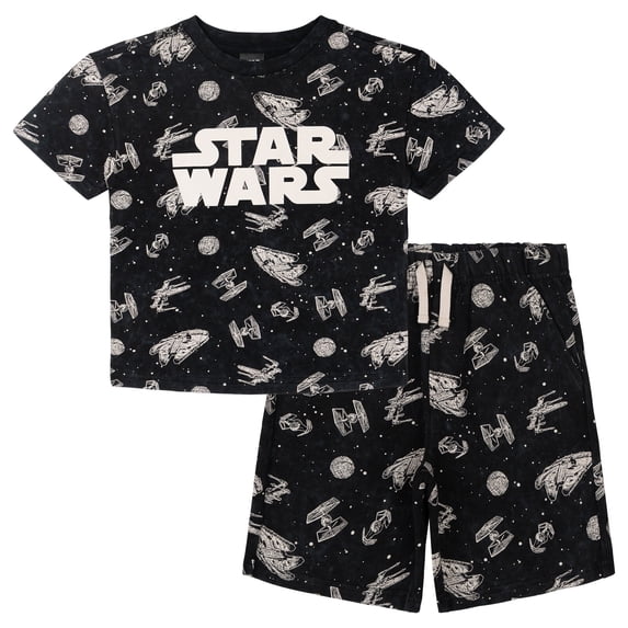 STAR WARS Millennium Falcon TIE Fighter French Terry T-Shirt and Shorts ...
