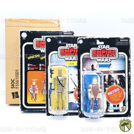 "Star Wars Retro Collection Bounty Hunters Figures, 2-Pack, Dengar and ...