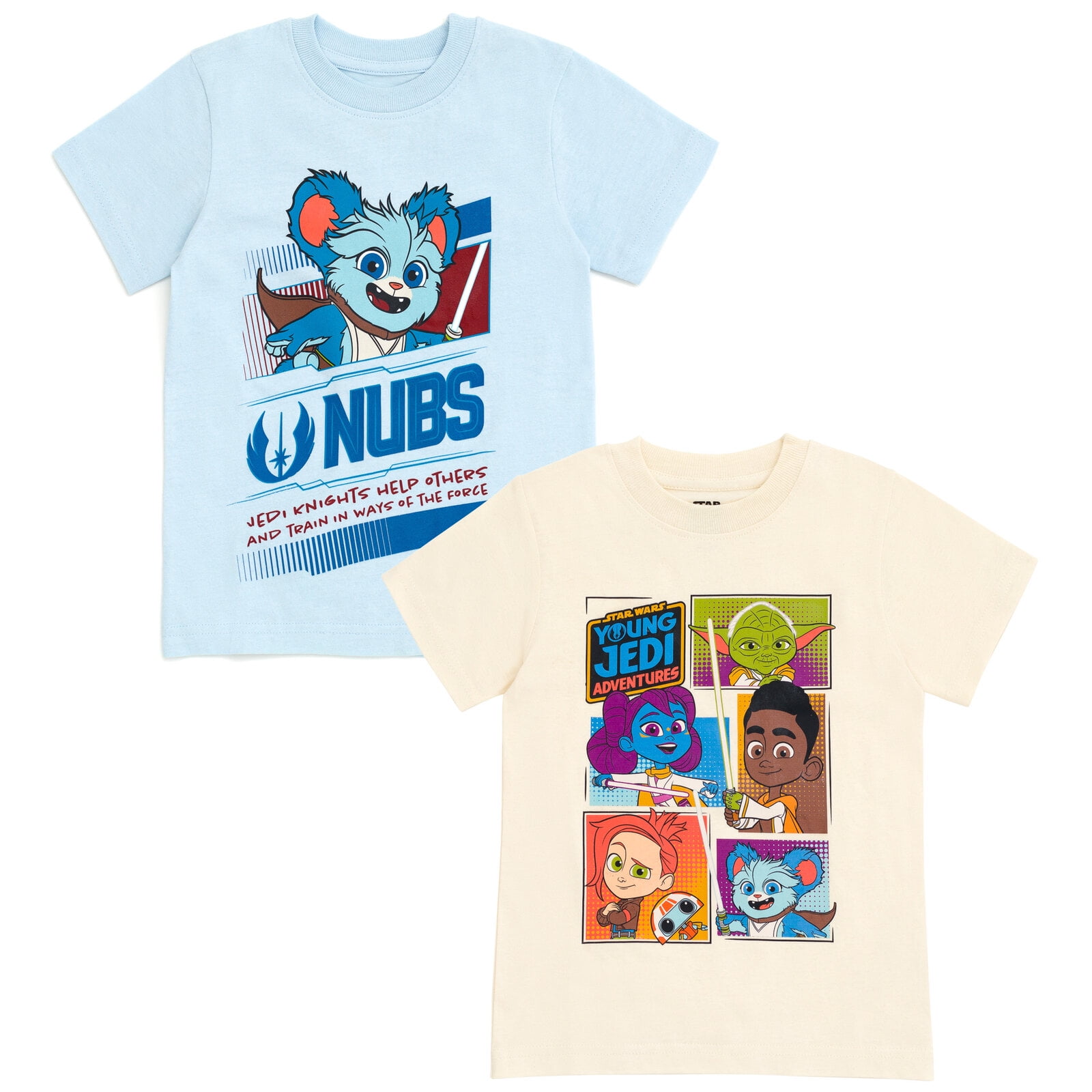 STAR WARS Young Jedi Adventures Yoda Nubs 2 Pack T-Shirts Toddler to ...