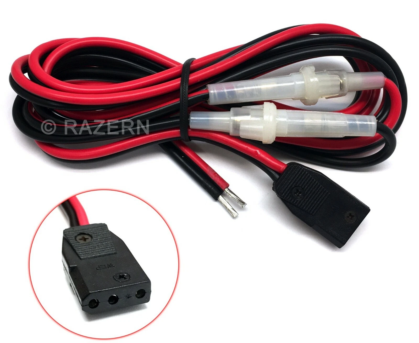 STAR- Workman Cb-3Axx 6Ft 3-Pin Radio Power Cord 12Awg Cable Dual Fuse ...