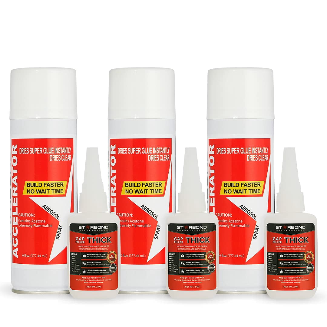 STARBOND Thick CA Glue (2 oz.) with Accelerator (6 fl oz.) - Super ...