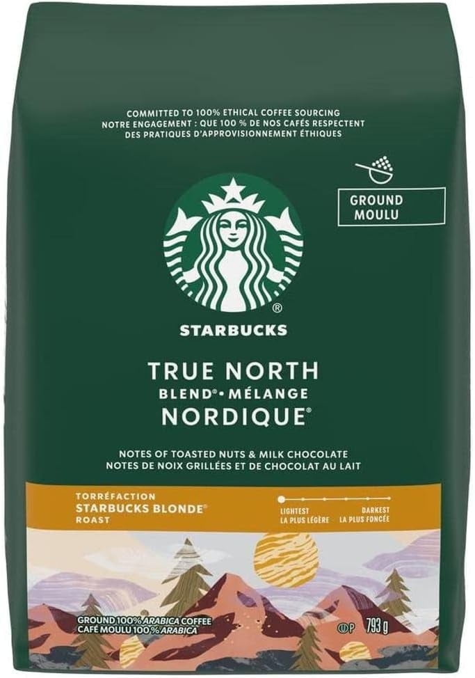 Starbucks True North Blonde Roast Ground Coffee, 793g (28 oz) Bag ...