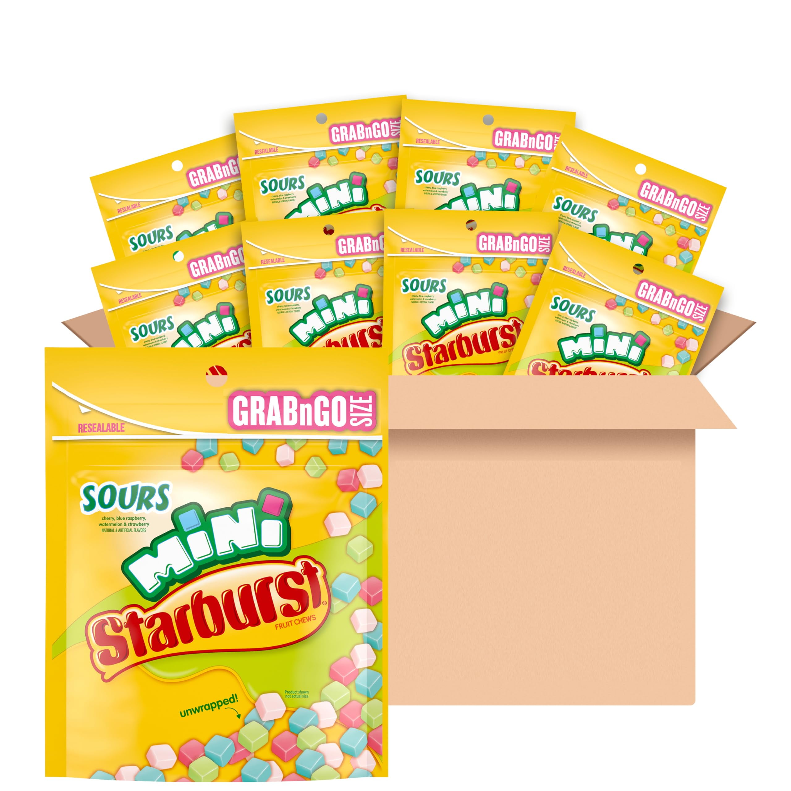 STARBURST Fruit Chews Candy BCF26 - Minis Sours, 8oz (Pack of 8 ...