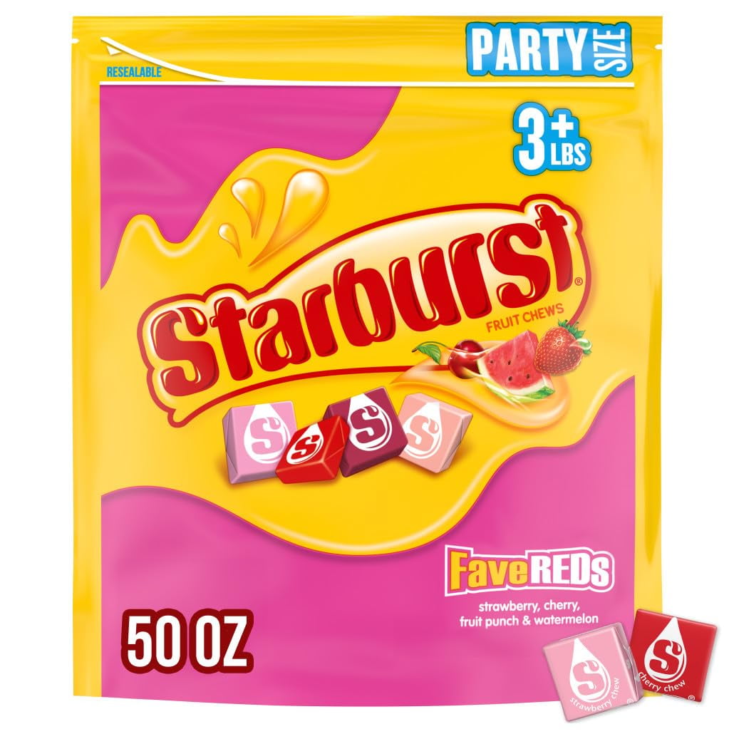 STARBURST Fruit Chews Candy - FaveREDS AIS1 STARBURST Candy Bulk, Party ...