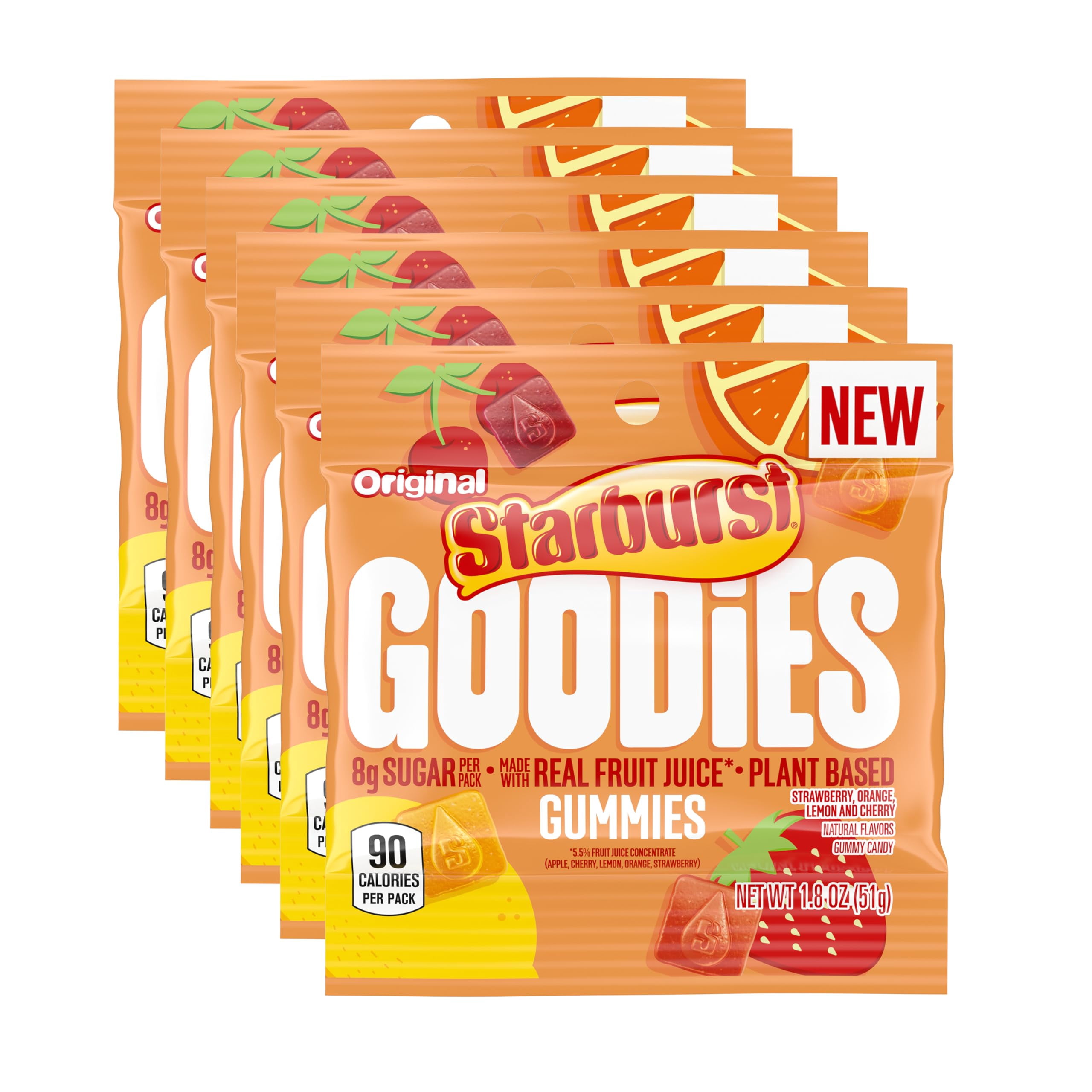 STARBURST GOODIES Original Low ESF27 Sugar Plant-Based Fruit Gummy ...