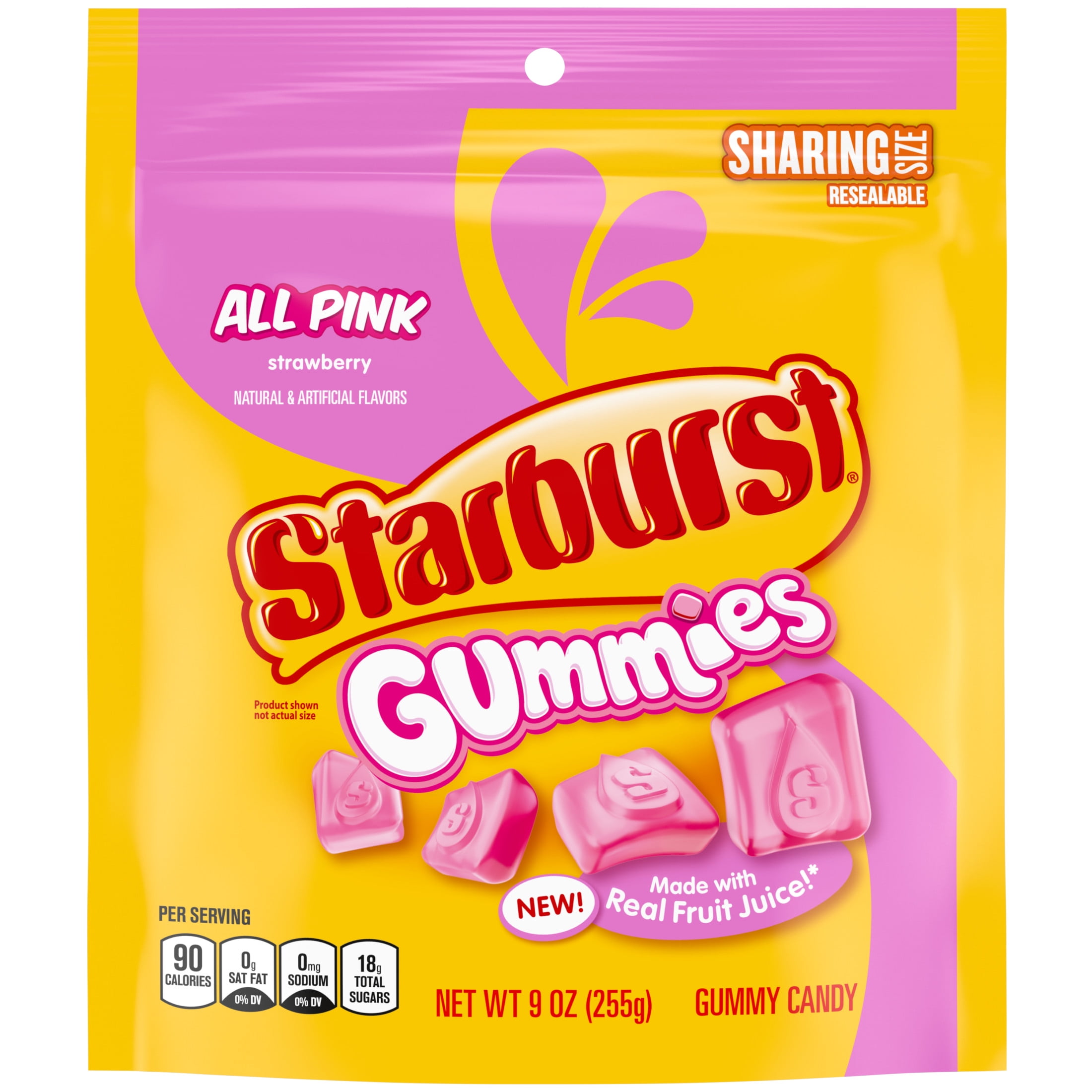 Starburst Gummies All Pink Gummy Candy, Sharing Size - 9 oz Resealable ...