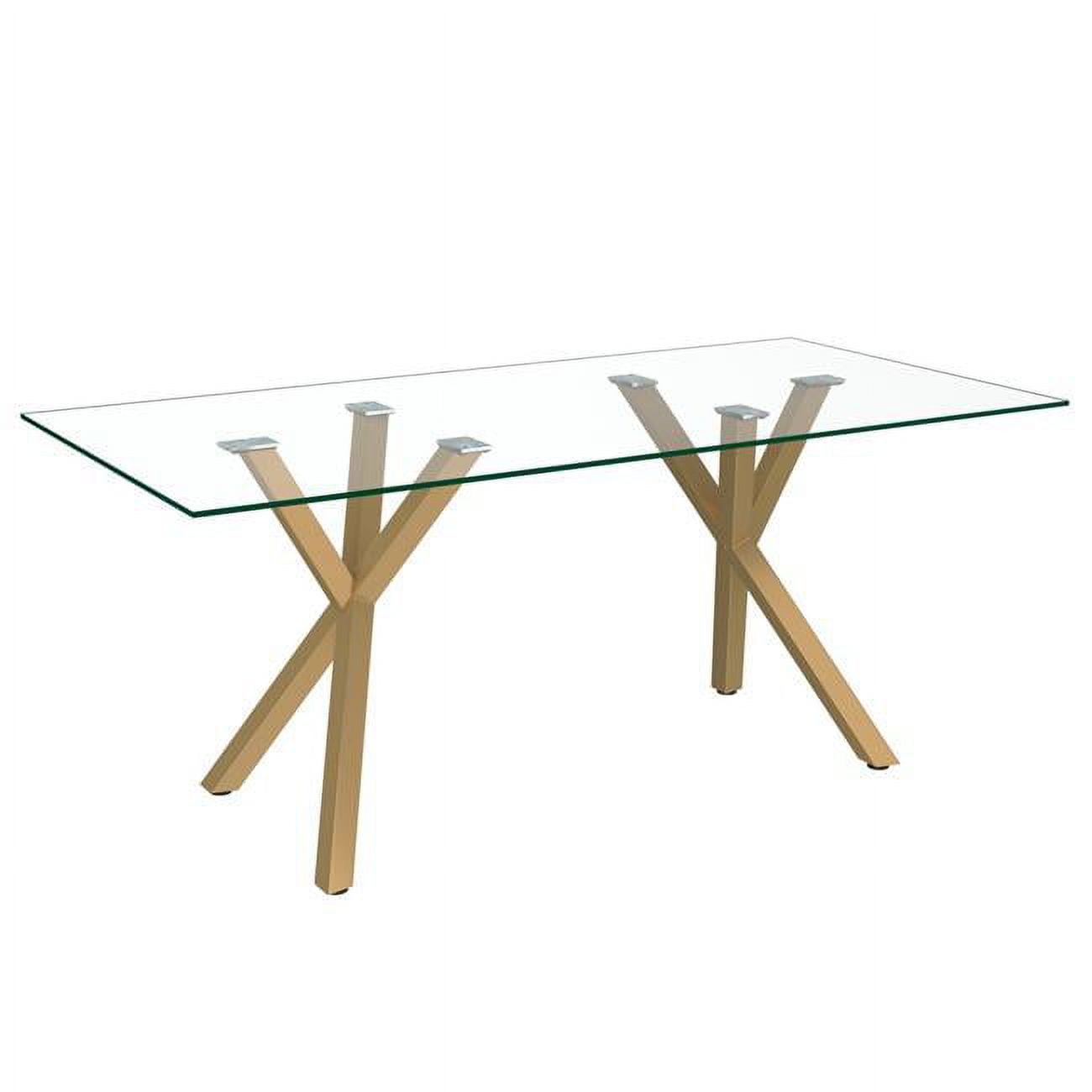 WHI 201-535GL 71 x 35.50 x 30 in. Stark Rectangular Dining Table in Aged Gold - Walmart.com