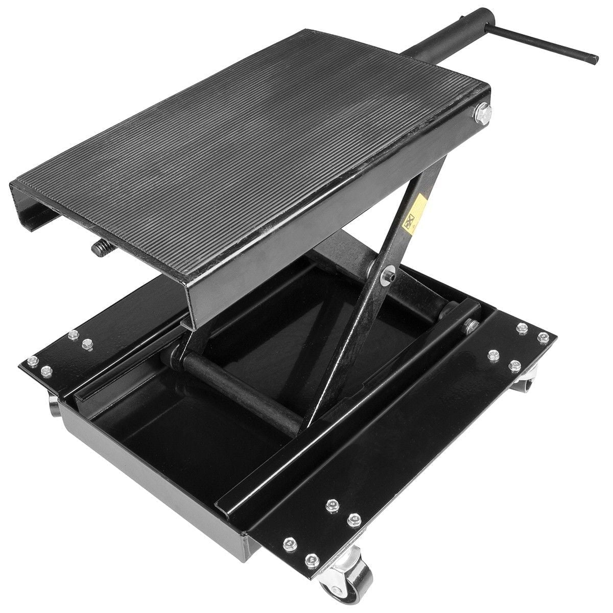 Stark USA Motorcycle Lift Scissor Jack With Wheels, Steel Wide Deck ...