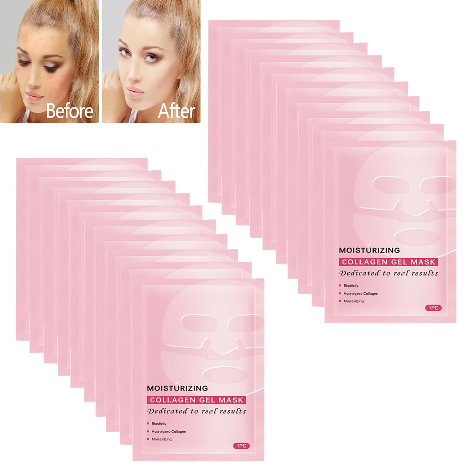 STARLAN 20PCS Bio-Collagen Real Deep Mask, Deep Collagen Jelly Gel Face ...
