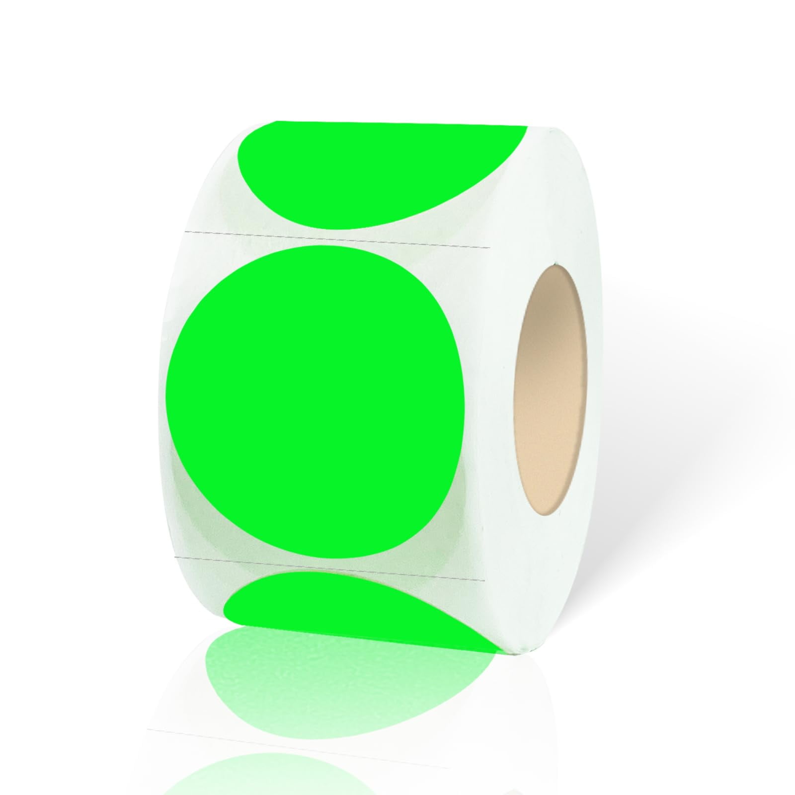 STARLIBOO Fluorescent Green Stickers, Dot Stickers 1.5 Inch, Permanent ...