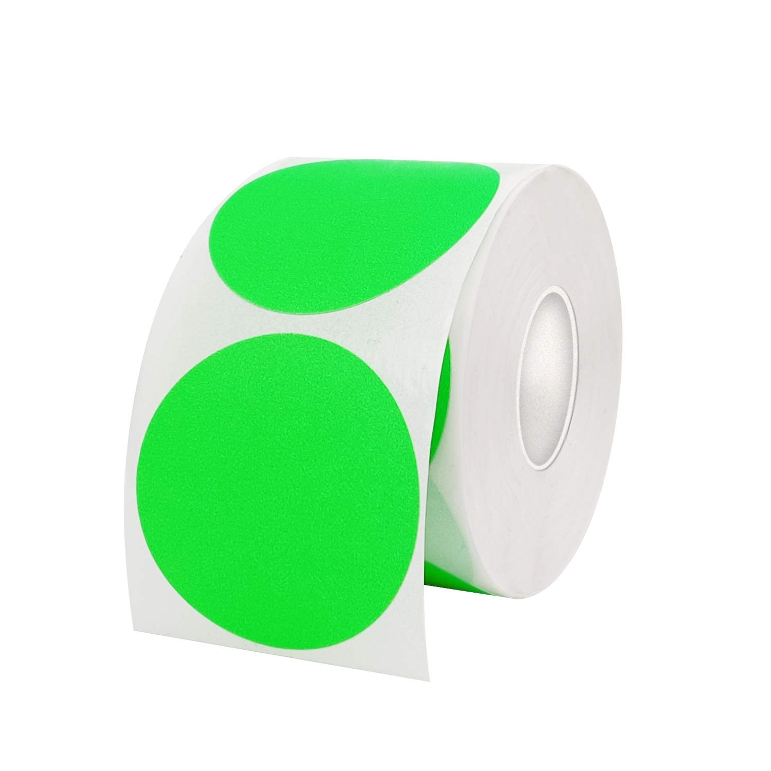 STARLIBOO Fluorescent Green Stickers, Dot Stickers 2 Inch, Permanent ...