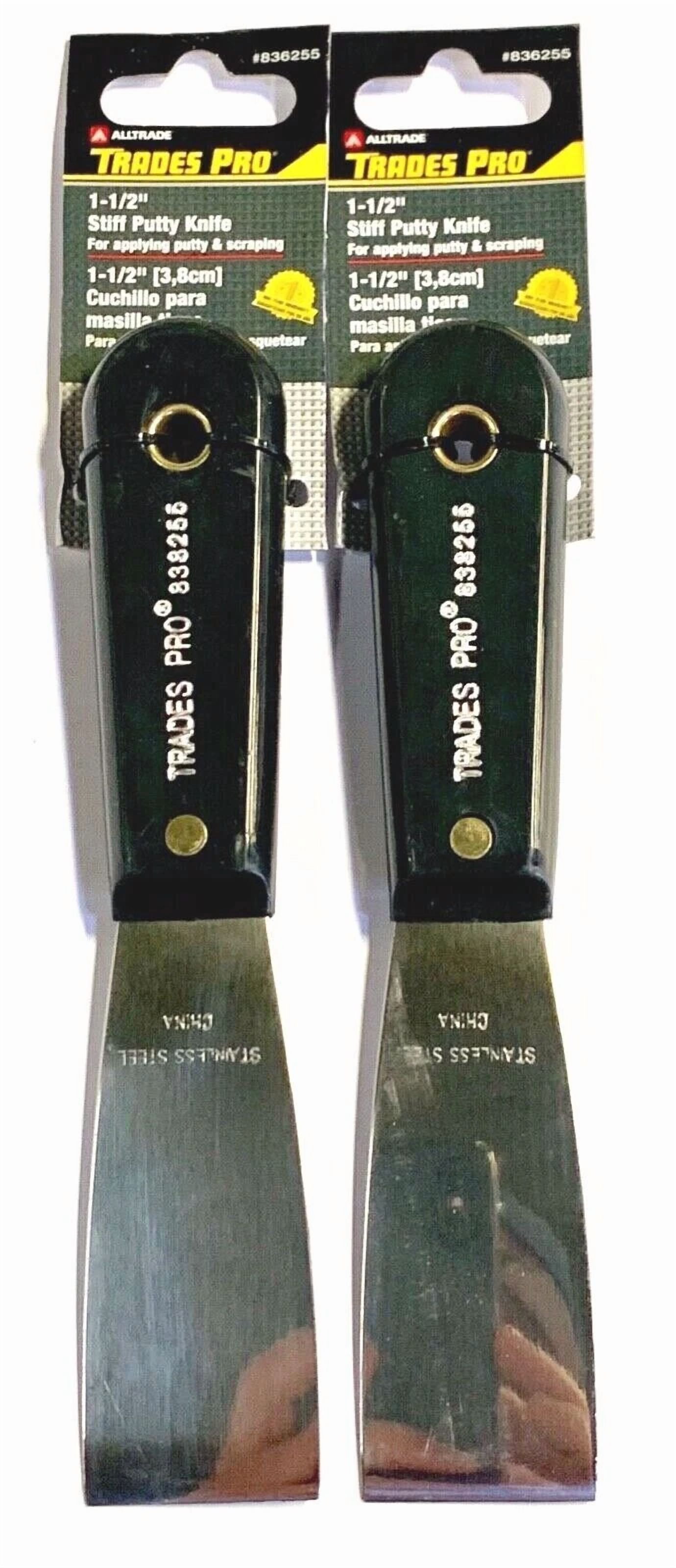 STARLIGHT- 1-1/2" Stiff Putty Knife Stainless Steel Scraper Painter'S ...