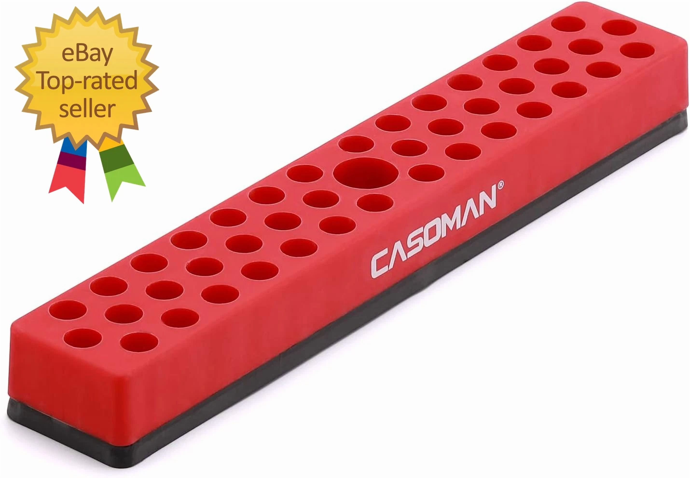 STARLIGHT- 1/4" Hex Bit Organizer With Magnetic Base - Red, 43 Hole Bit ...