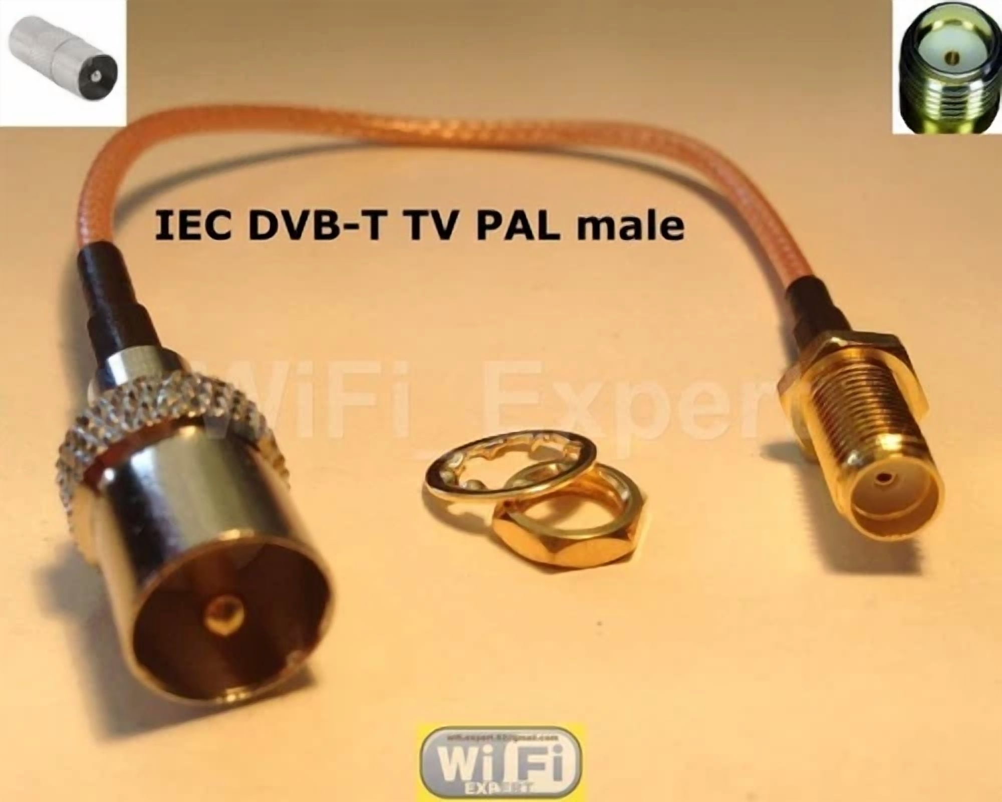 STARLIGHT- 1 X 6 Inch Iec Dvb-T Tv Pal Male Plug To Sma Female Jumper ...