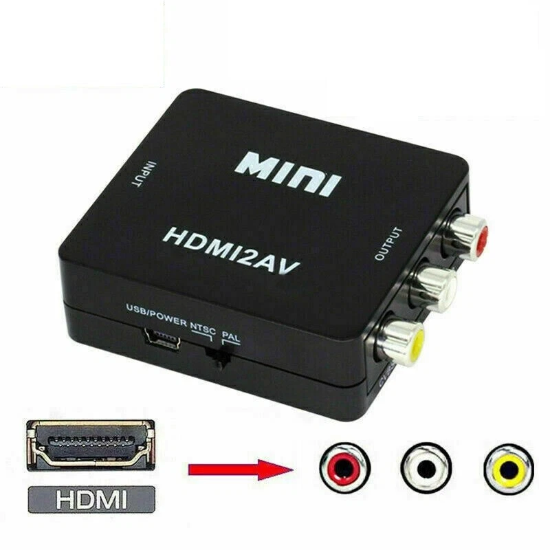 STARLIGHT- 1080P Mini Hdmi To Rca Audio Video Av Cvbs Composite ...