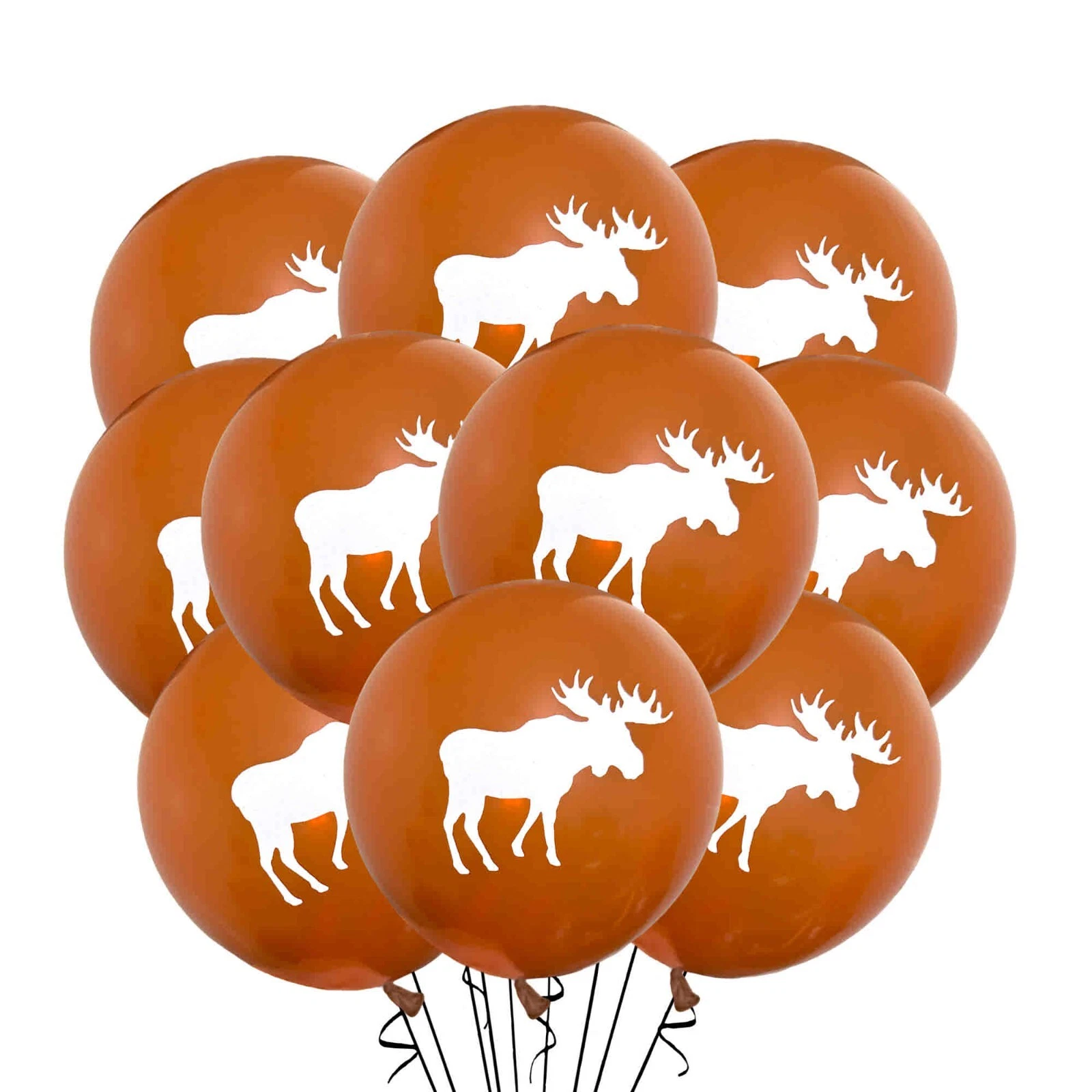 STARLIGHT- 12 Count Brown Moose Balloons Woodland Birthday Party Event ...