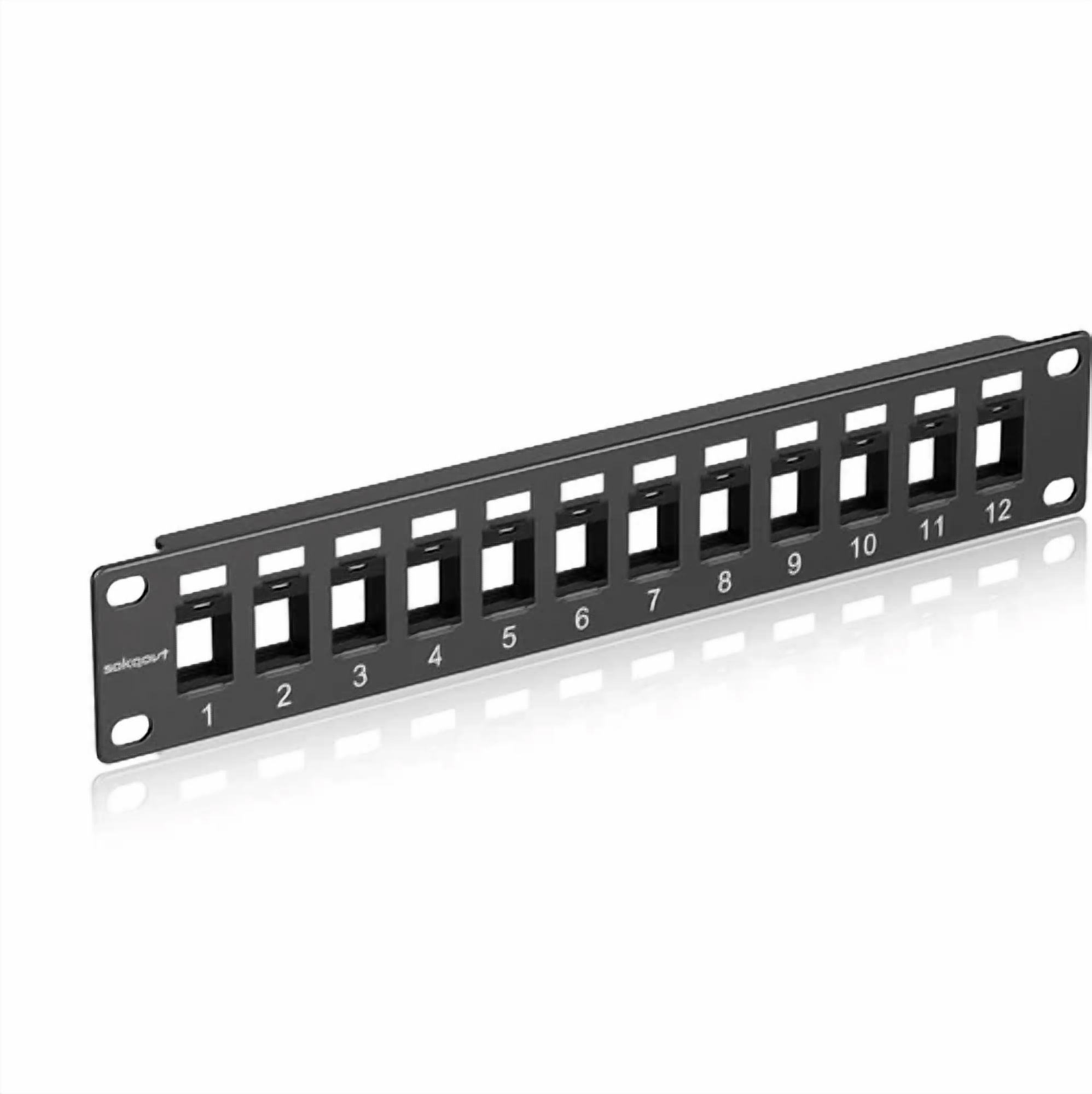 STARLIGHT- 12 Port Mini Keystone Patch Panel Cat6 1U 10In Rack Mount ...