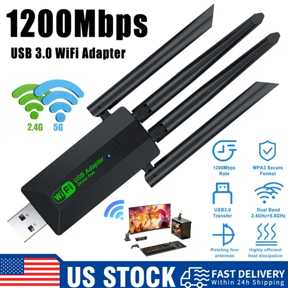 STARLIGHT- 1200Mbps 5Ghz Wireless Wifi Network Receiver Adapter Usb 3.0 ...