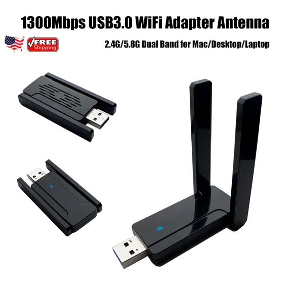 STARLIGHT- 1300Mbps Usb3.0 Wifi Adapter Antenna 2.4G/5.8G Dual Band For ...