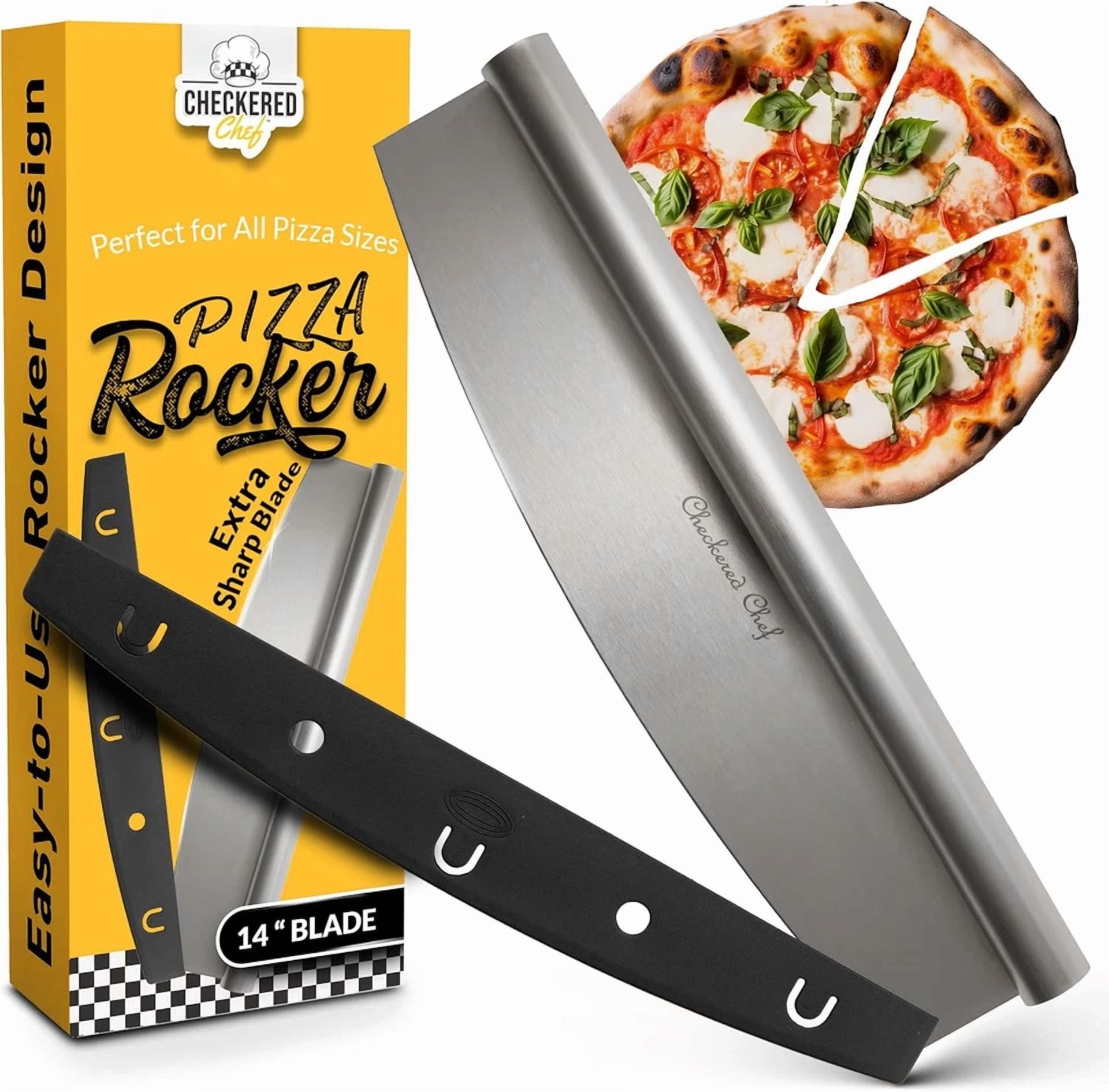 STARLIGHT- 14 Inch Silver Pizza Cutter Sharp Kitchen Slicer With Safe ...