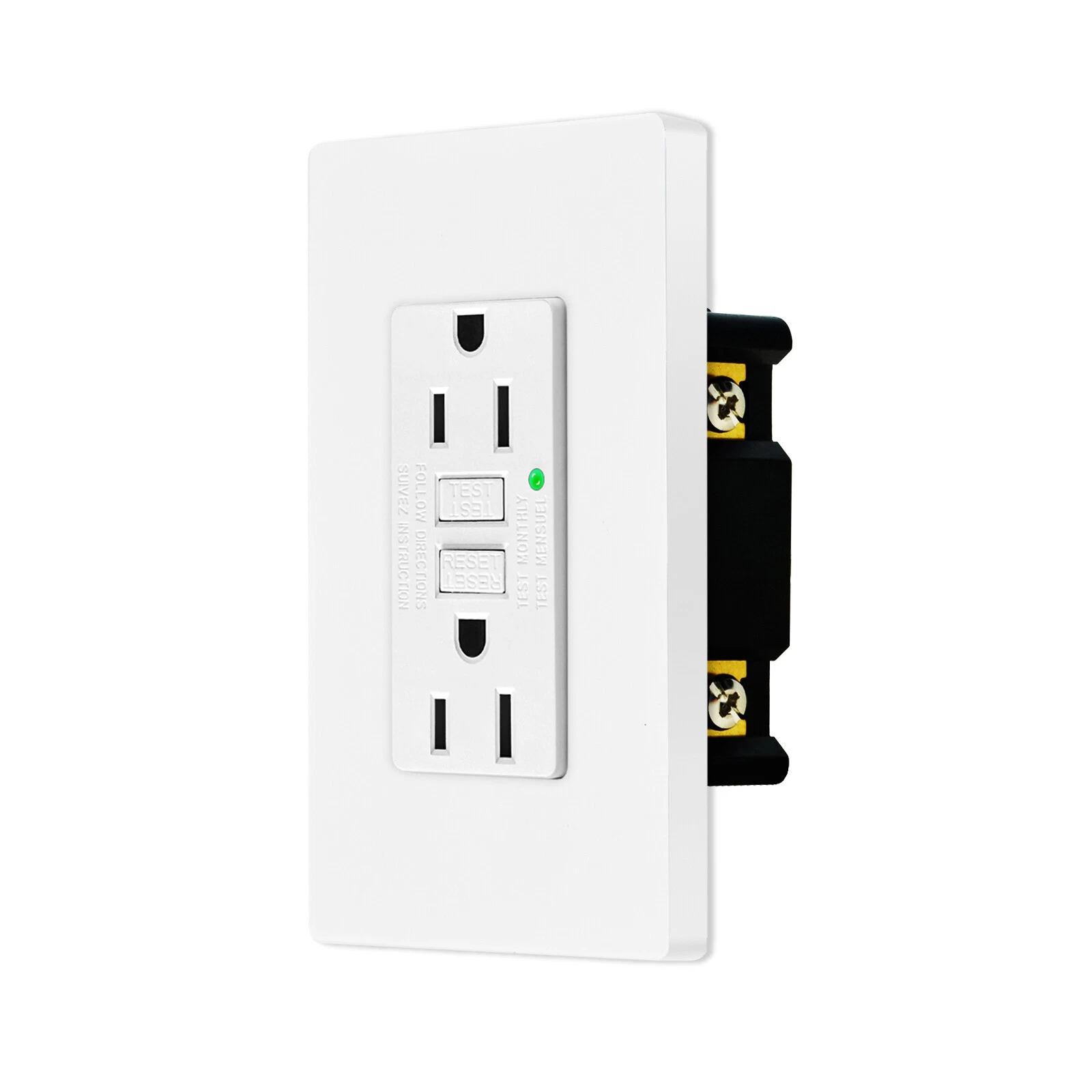 STARLIGHT- 15 Amp Gfci Outlet Led Indicator Ground Fault Circuit ...