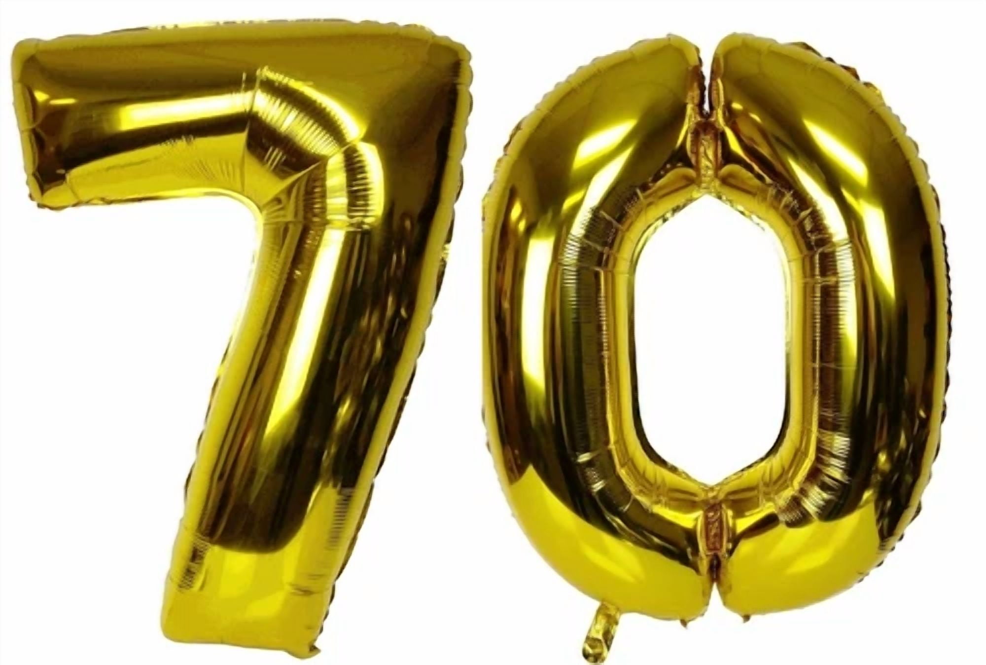 STARLIGHT- 16" 70 Gold Number Balloons 70Th Birthday Party Anniversary ...