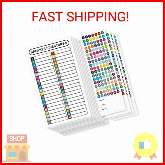 STARLIGHT- 16 Sheets Breaker Panel Labels Electrical Box Sticker ...
