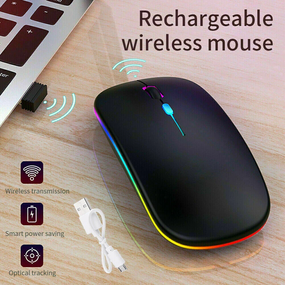 STARLIGHT- 2.4Ghz Wireless Optical Mouse Usb Rechargeable Rgb Cordless ...