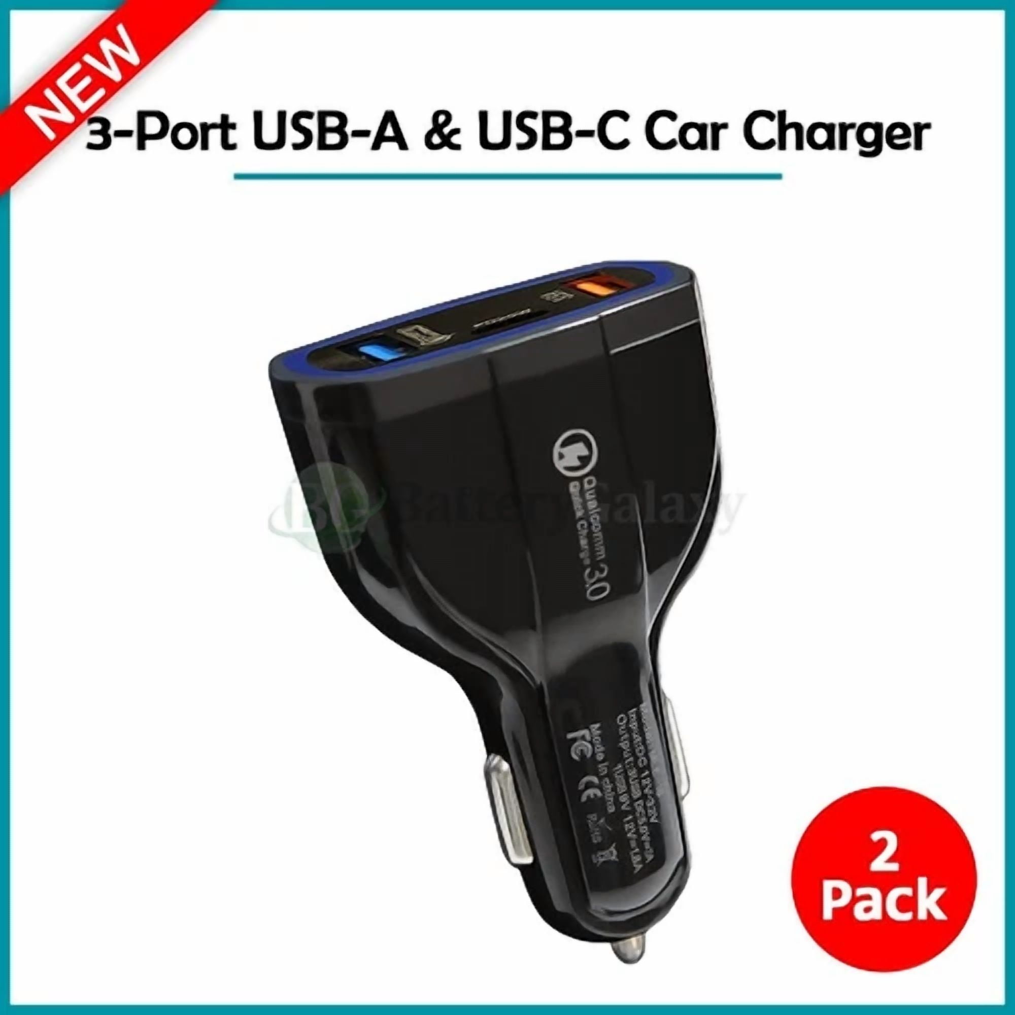 STARLIGHT- 2 Fenzer Car Charger With 3-Port Usb 30W Rapid Cigarette ...