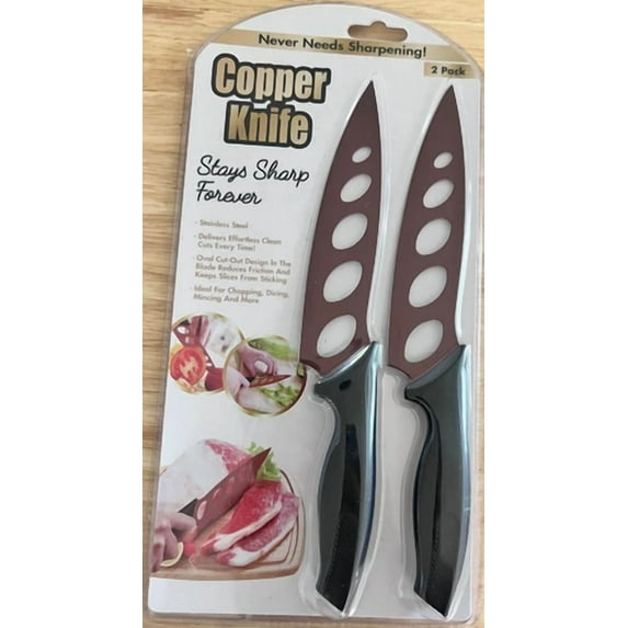 STARLIGHT- 2 Pack 10" Tekno Copper Kitchen Knife Stays Sharp Forever ...
