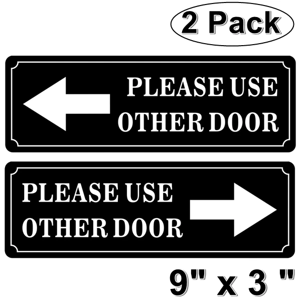 STARLIGHT- (2 Pack) 9" X 3" Please Use Other Door Sign Back Self ...