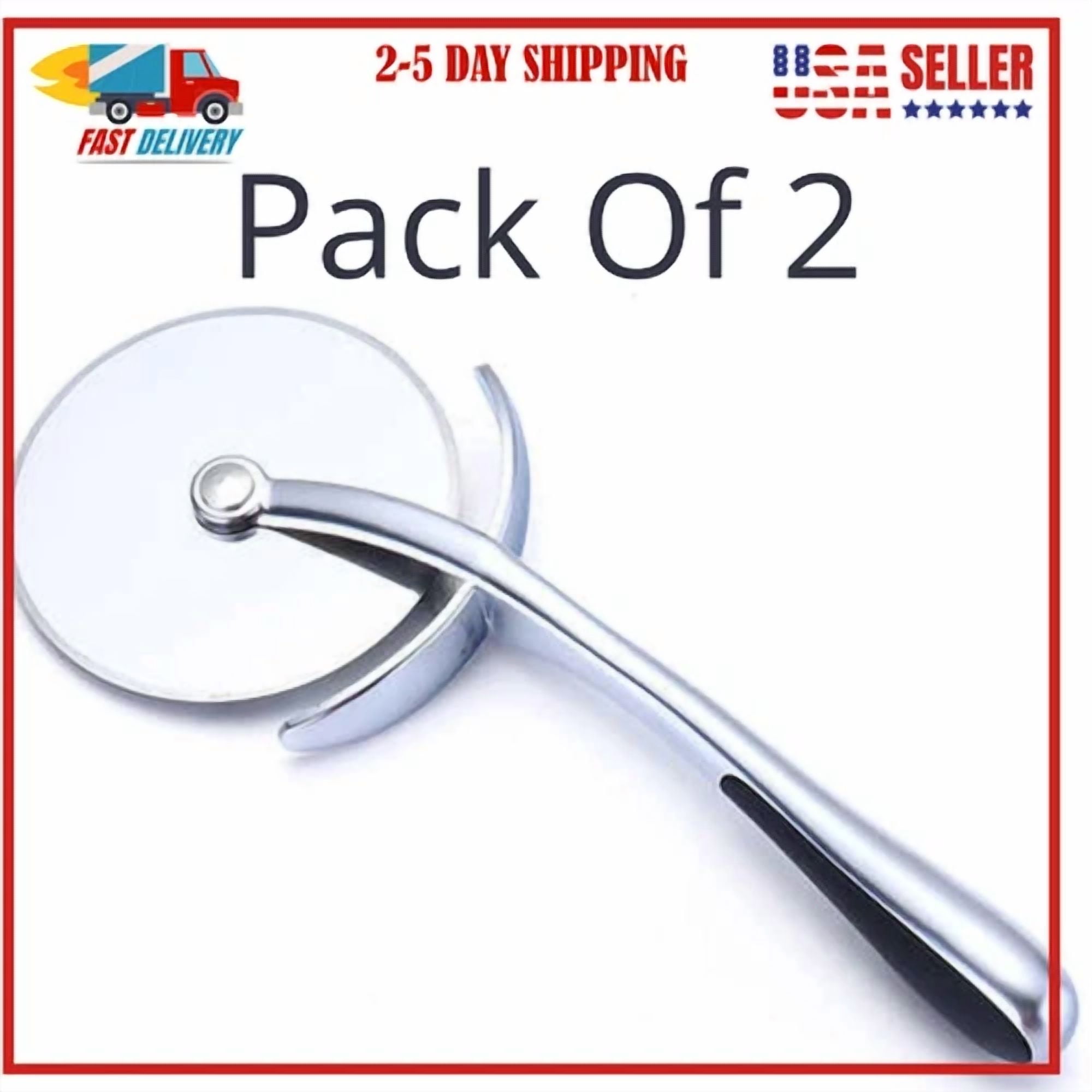 STARLIGHT- 2 Pcs Stainless Steel Pizza Food Cutter Pizza Cutter Rocker ...